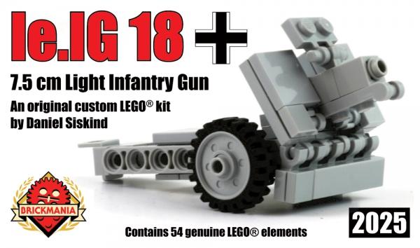 7.5厘米Le.IG 18轻型步兵炮（Ie.IG 18 7.5cm Light Infantry Gun）（Brickmania 2025） | Brick4.com - 最实用的国产积木索引表
