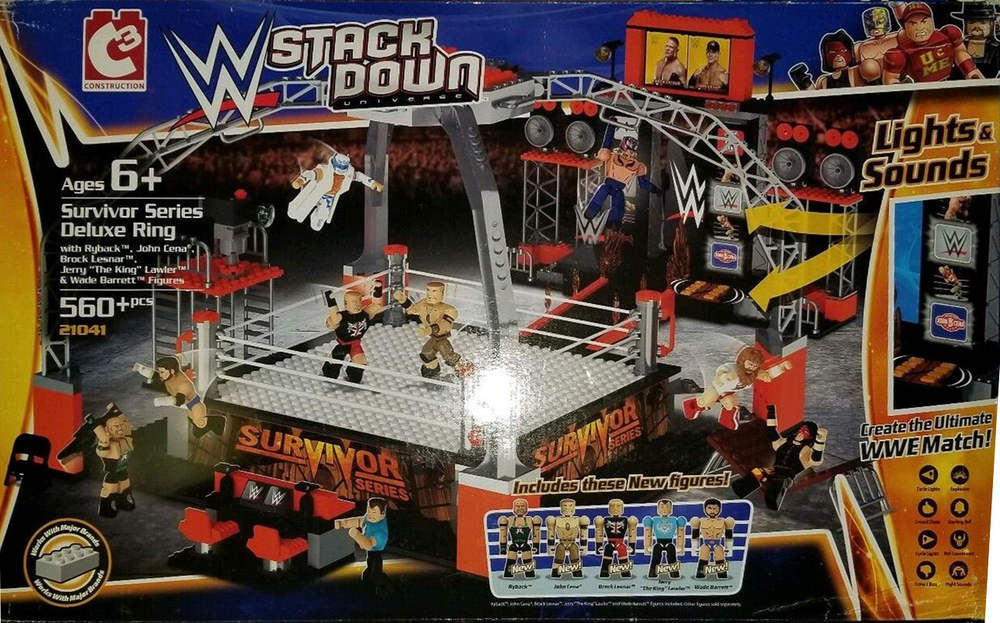 WWE StackDown Survivor Series Deluxe Ring（C3 21041） | Brick4.com - 最实用的国产积木索引表