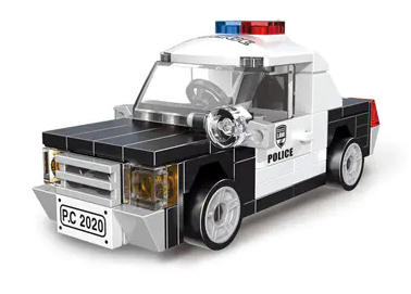 回力车：美国警车（Mini Racing PaceMaker）（迪库DECOOL 22019） | Brick4.com - 最实用的国产积木索引表