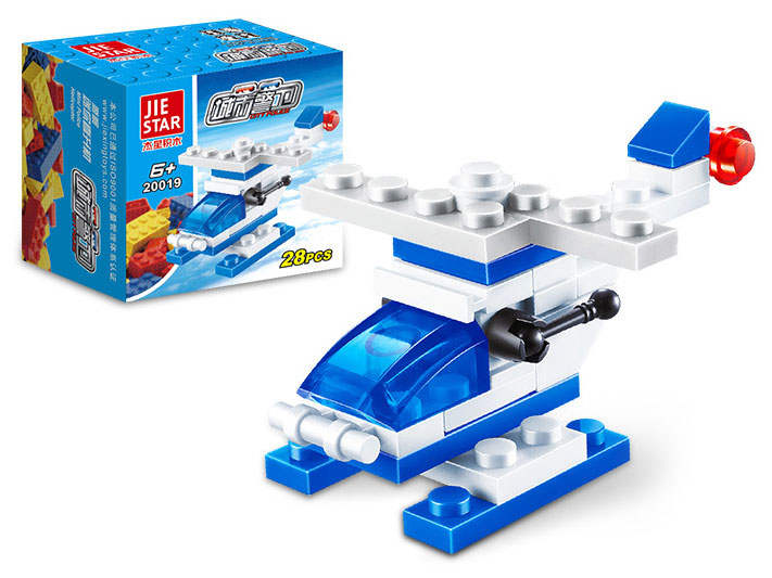 警察迷你直升机（杰星JIESTAR 20019） | Brick4.com - 最实用的国产积木索引表