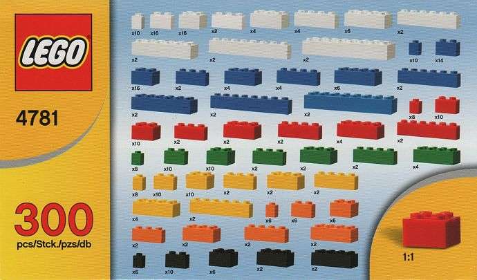 积木盒 - 300片（Bulk Set - 300 bricks）（乐高LEGO 4781） | Brick4.com - 最实用的国产积木索引表