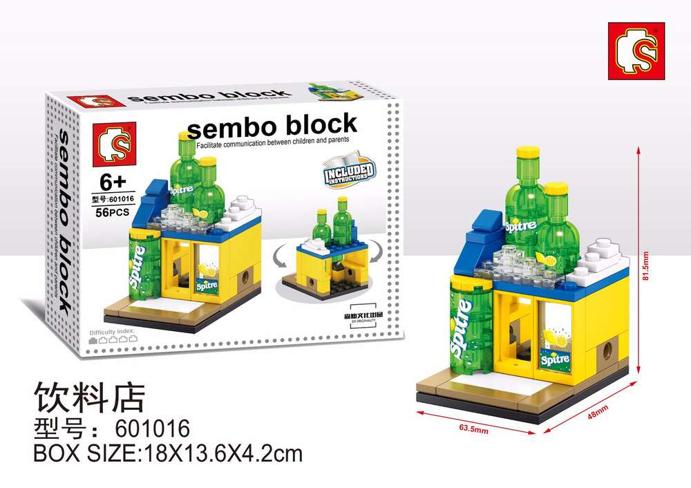 迷你街景：雪碧饮料店（Sembo Block）（森宝SEMBO 601016） | Brick4.com - 最实用的国产积木索引表
