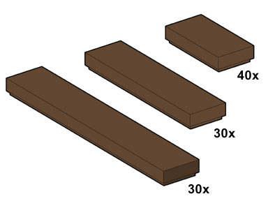 棕色光面砖（Brown Tiles）（乐高LEGO 10046） | Brick4.com - 最实用的国产积木索引表