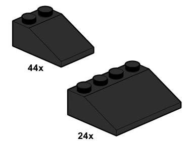 散件：Black Roof Tiles（Black Roof Tiles）（乐高LEGO 10054） | Brick4.com - 最实用的 ...