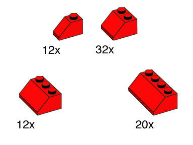 Red Roof Tiles（Red Roof Tiles）（乐高LEGO 10163、乐高LEGO 10161） | Brick4.com ...