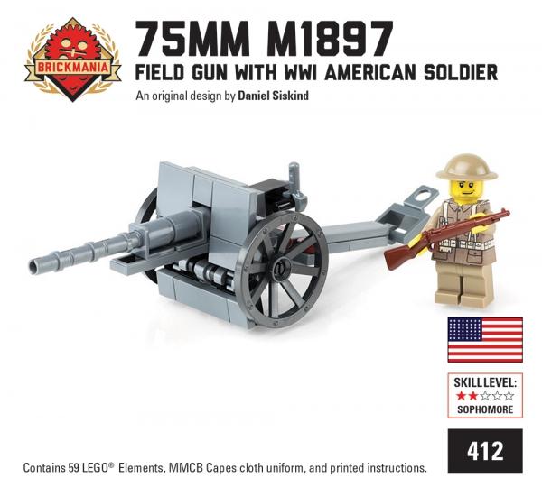 75mm M1897野战炮和一战美军士兵（75mm M1897 Field Gun with WWI American Soldier ...