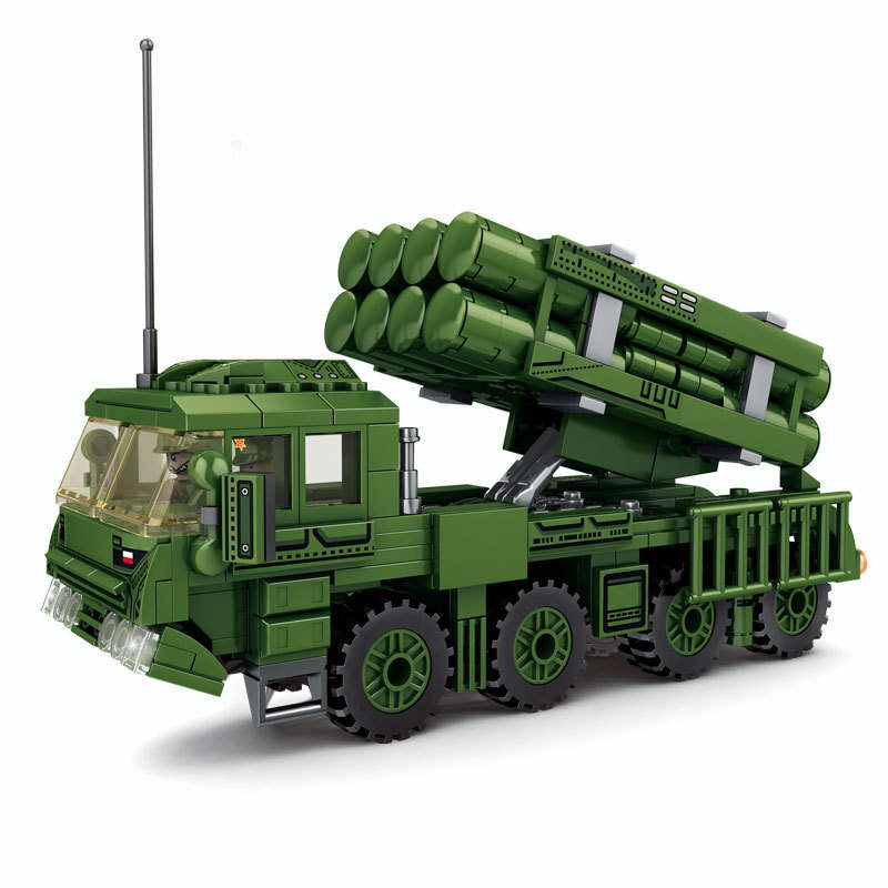 PCH191型箱式火箭炮 4款组合 防地雷反伏击车、阿帕奇直升机、EF-18战斗机、SA-9“黄蜂”防空导弹系统（Military）（乐毅积木 ...