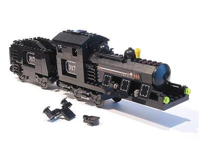 黑色大型蒸汽机车头和煤水车（Large Train Engine with Tender, Black）（乐高LEGO 10205、启蒙 ...