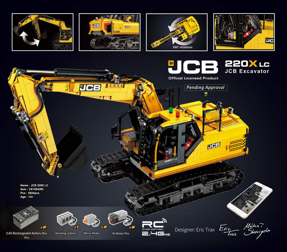 JCB 220X LC 液压挖掘机（JCB Excavator）（咔搭CaDA/双鹰DoubleE C61504） | Brick4.com ...