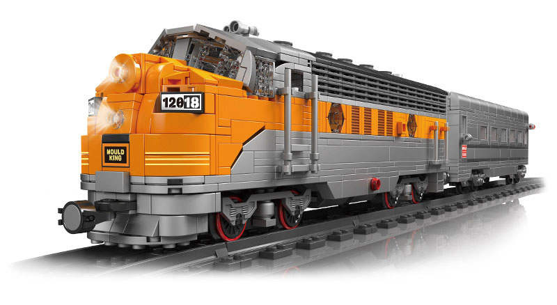 USA EMD F7 WP 内燃机车（USA EMD F7 WP Diesel Locomotive）（宇星模王MouldKing 12018 ...