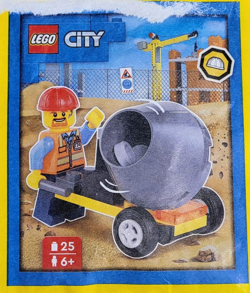 操作水泥搅拌机的建筑工人（Builder with Cement Mixer）（乐高LEGO 952403） | Brick4.com - 最 ...