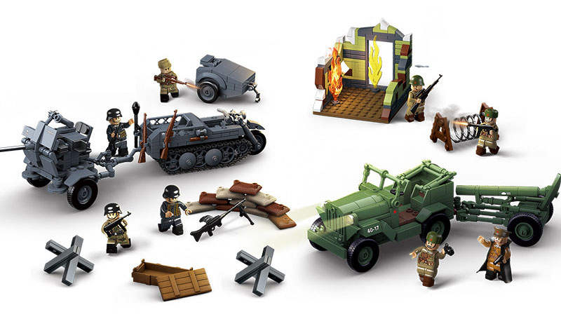 英雄与将军 4款 Flak 38型20mm高射炮、Sd.Kfz2半履带摩托、GAZ-67B军用越野车、M1938型120mm重型迫击炮（全冠 ...