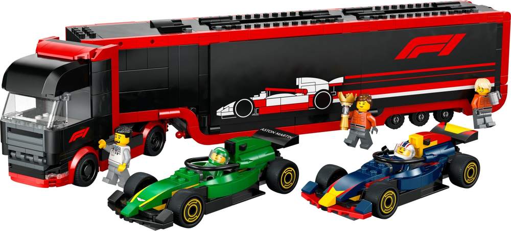 F1卡车与红牛RB20和阿斯顿·马丁AMR24F1赛车（F1 Truck with RB20 & AMR24 F1 Cars）（乐高LEGO ...