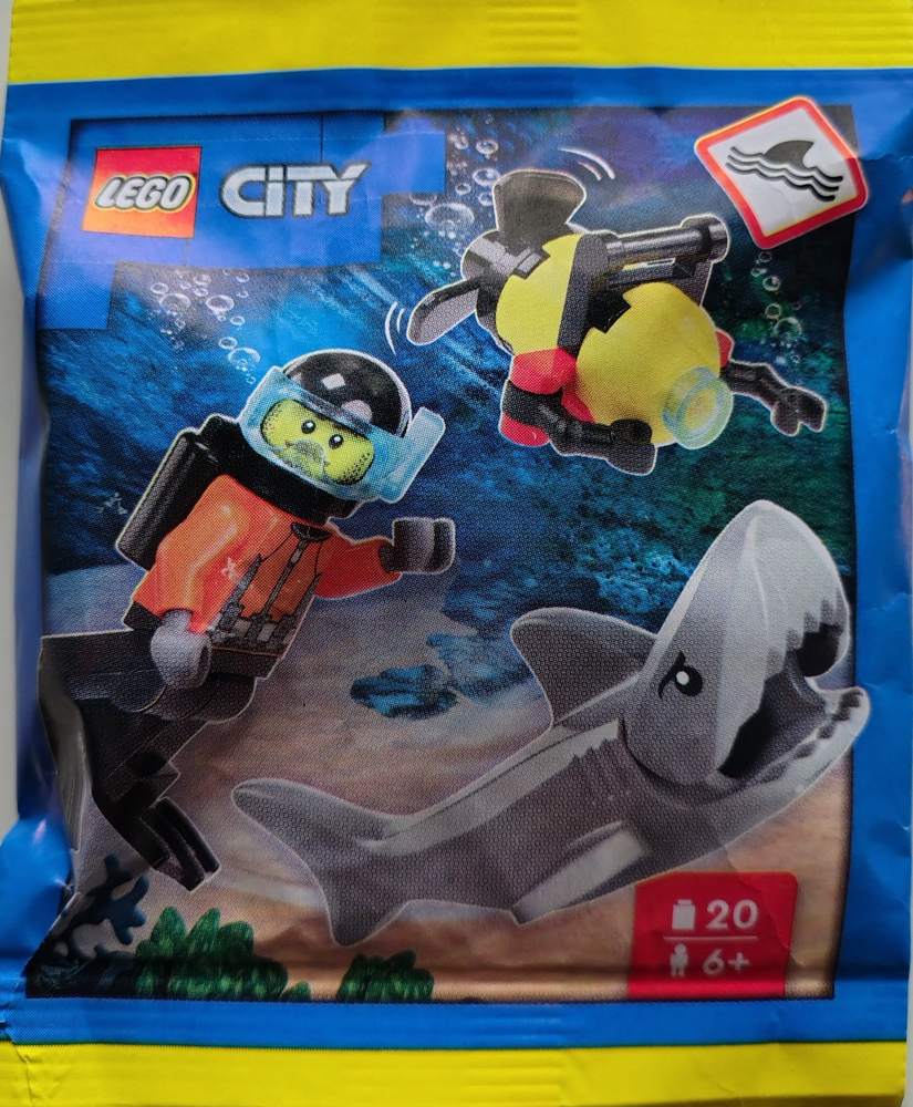 潜水员、水下机器人和鲨鱼（Diver with Robot and Shark）（乐高LEGO 952503） | Brick4.com ...